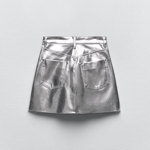 Zara | Skirts | Zara Silver Mini Skirt | Poshmark